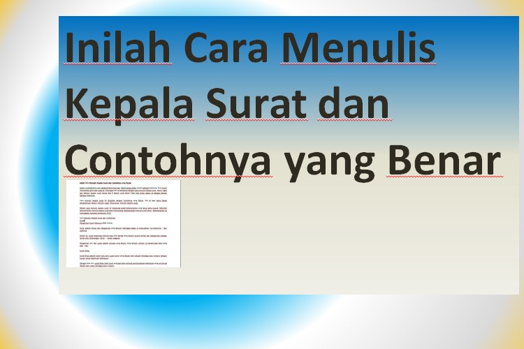 Cara Menulis Kepala Surat