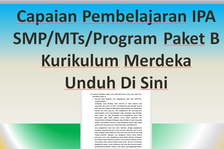 Capaian Pembelajaran IPA SMP/MTs/Program Paket B