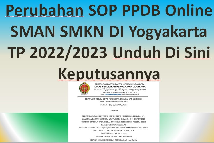 Perubahan SOP PPDB Online SMAN SMKN DI Yogyakarta