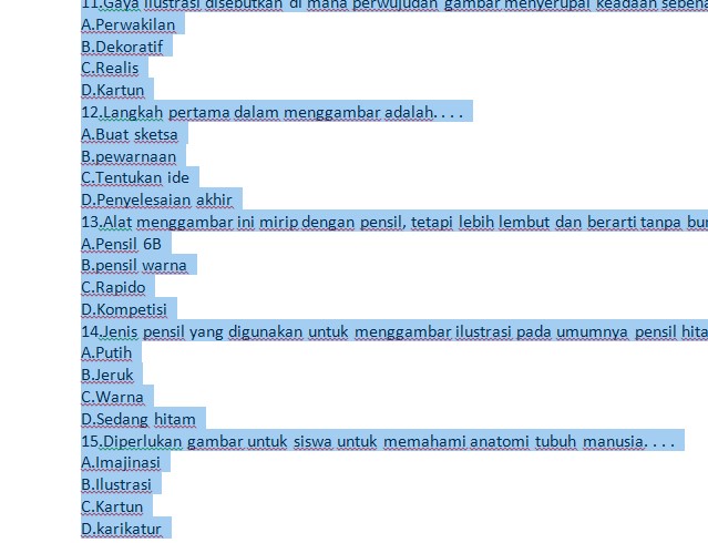 Sampel Soal PAS Seni Budaya Kelas 8