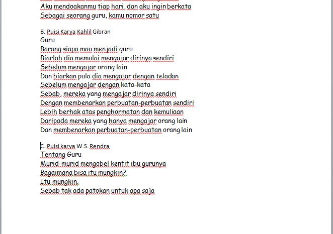 Puisi-Puisi tentang Guru