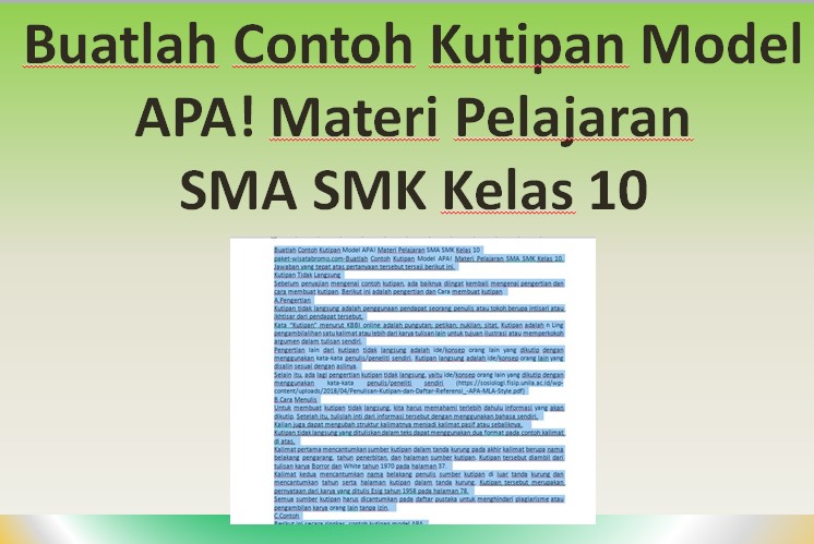 Buatlah Contoh Kutipan Model APA!