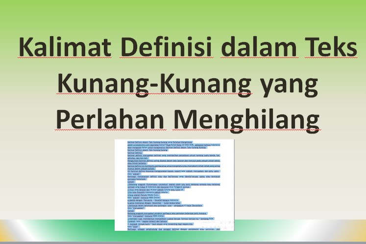 Kalimat Definisi dalam Teks Kunang-Kunang yang Perlahan